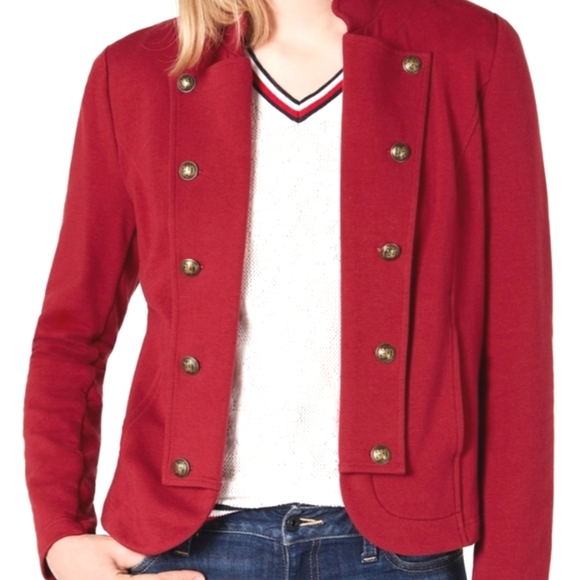 Tommy Hilfiger | Jackets & Coats | New Military Band Jacket Chili ...